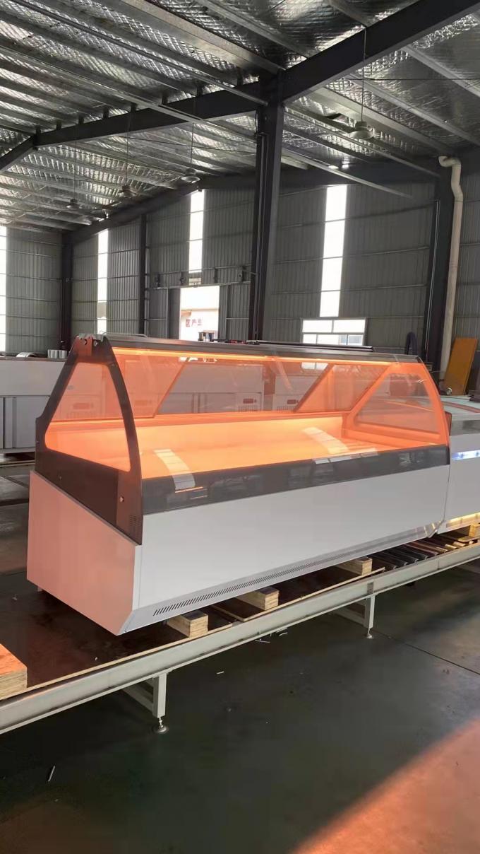 Sliding Curved Glass Deli Butcher Fridge Display Direct Cooling