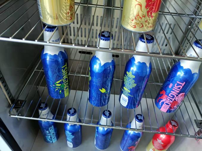 230L Upright Display Bar Fridge With Glass Door Stainless Steel R600a R134a